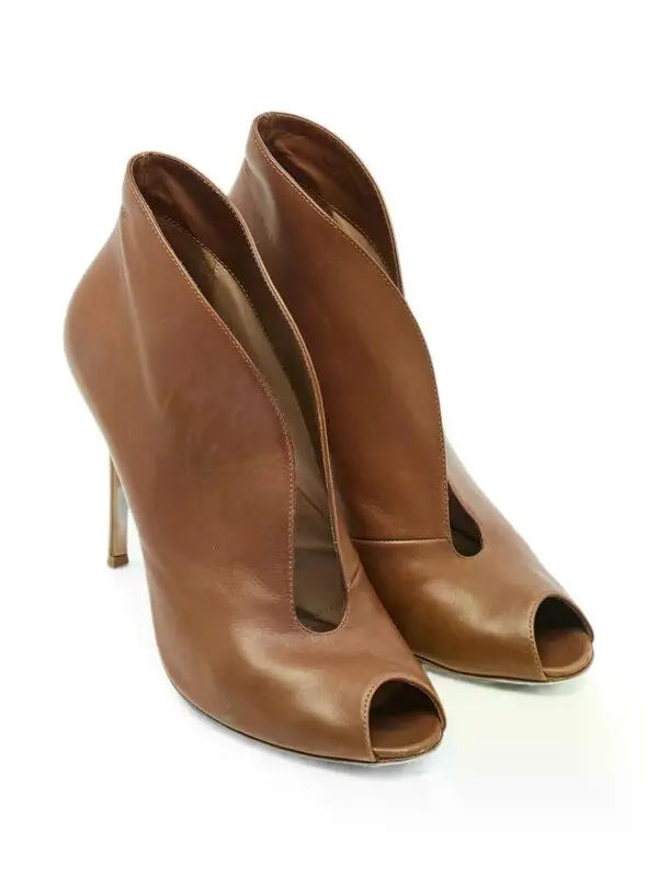 GIANVITO ROSSI Vamp Peep-toe Ankle Pumps