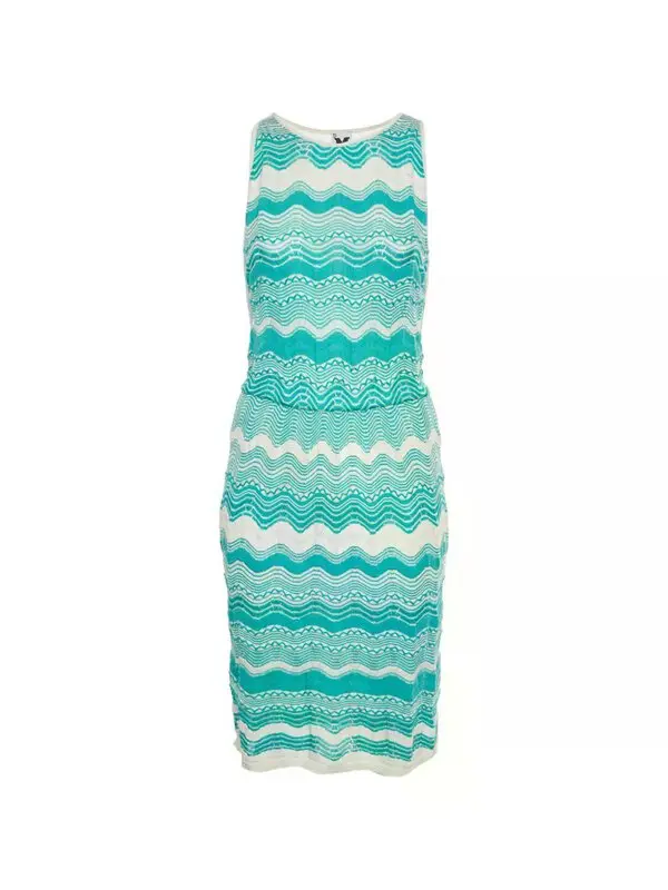 Missoni Zig-zag Knit Sleeveless Dress - Blue