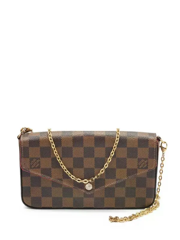LOUIS VUITTON Félicie Damier Ebene Pochette Shoulder Bag - Brown