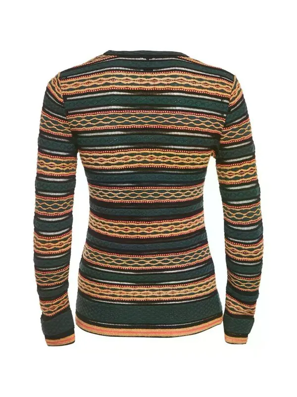 Missoni Multicolor Patterned Knit Crew Neck Long Sleeve Top