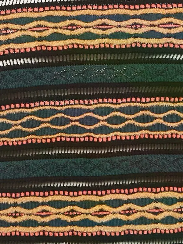 Missoni Multicolor Patterned Knit Crew Neck Long Sleeve Top