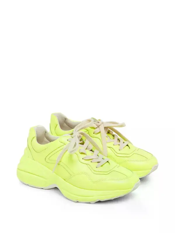 Gucci Rhyton Leather Low-top Sneakers - Green