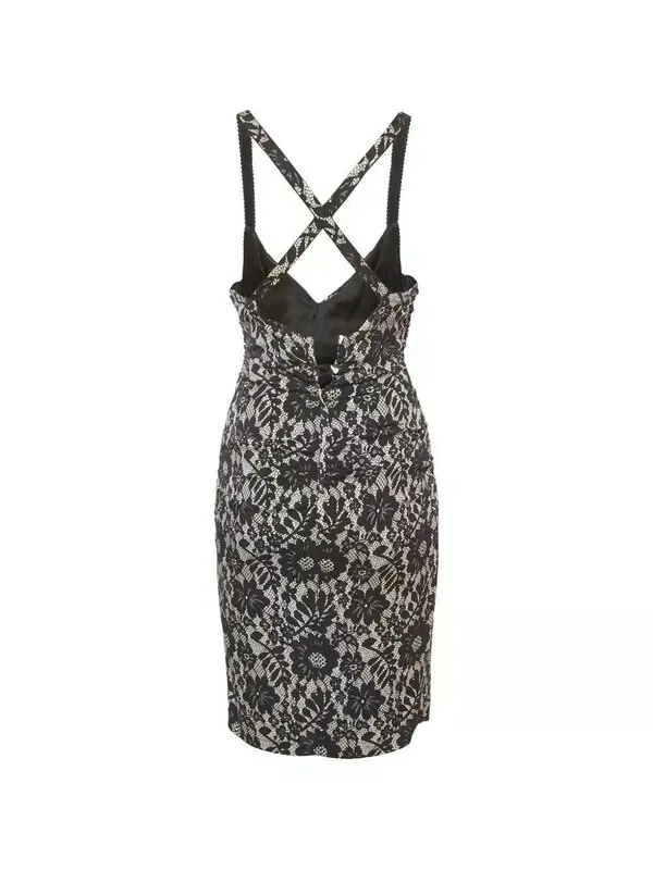 Dolce & Gabbana Lace-print Ruched Midi Dress