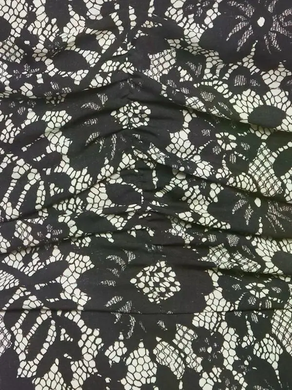 Dolce & Gabbana Lace-print Ruched Midi Dress