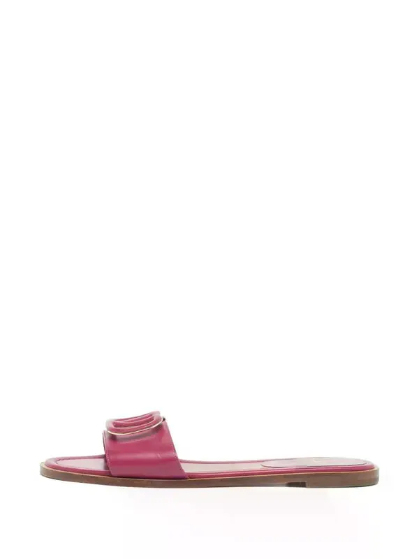 Valentino Garavani Vlogo Leather Flat Sandals