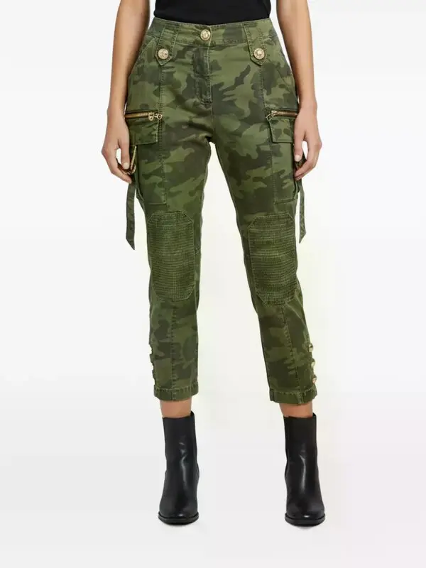 Balmain Camouflage Biker Cargo Pants