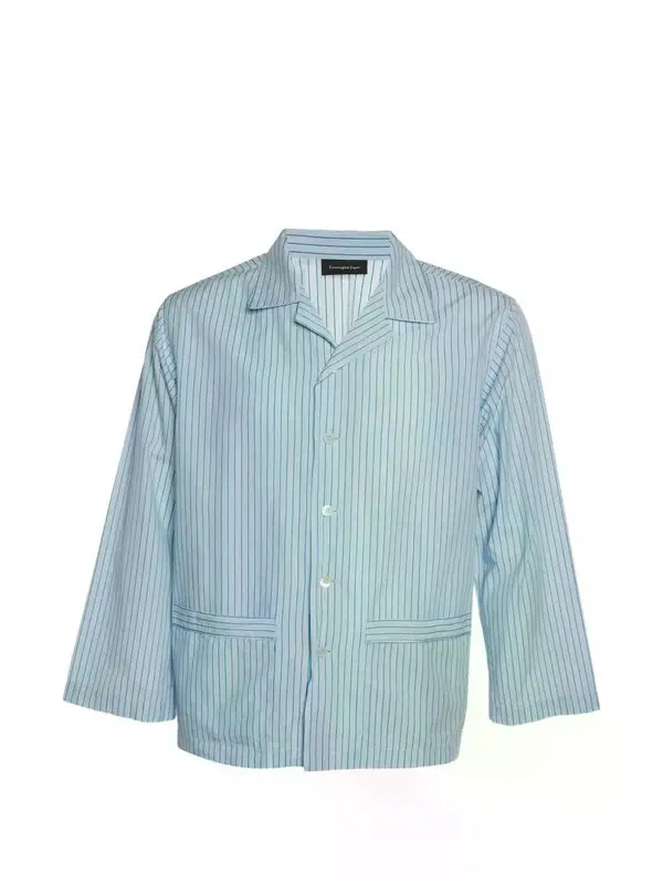 Ermenegildo Zegna Striped Cotton Pajama Top - Blue