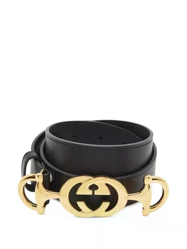 Gucci Zumi Interlocking G Horsebit Belt - Black