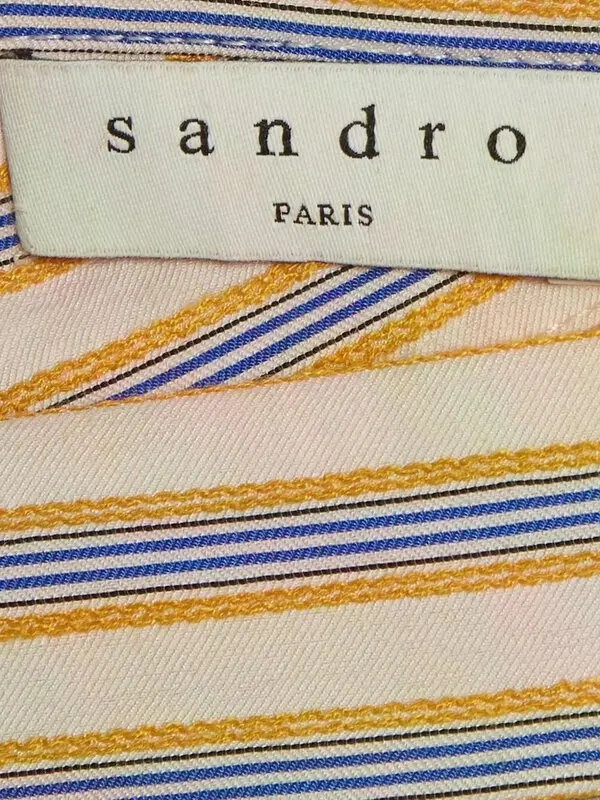 Sandro Striped Ruched Midi Dress