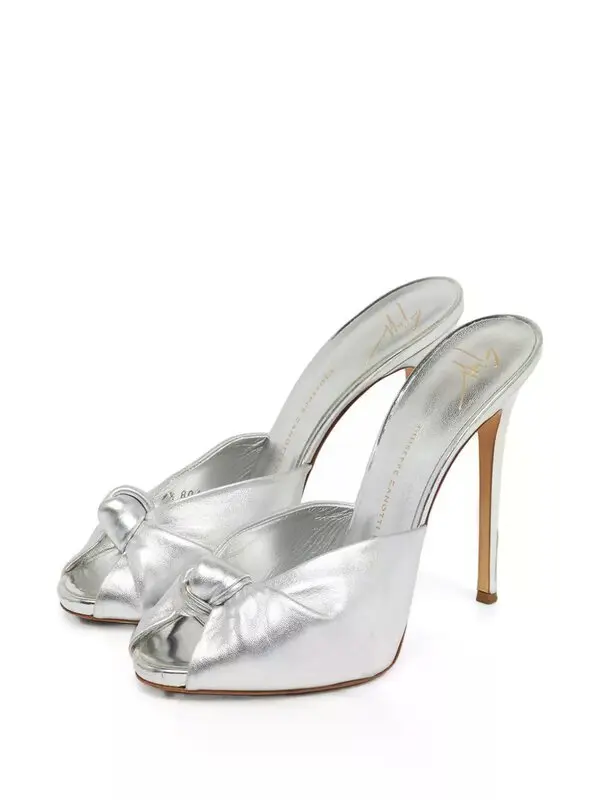 GIUSEPPE ZANOTTI Leather Knotted Heeled Mules