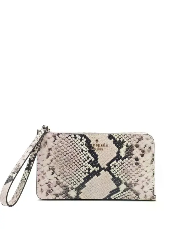 Kate Spade New York Snakeskin-print Leather Clutch Bag
