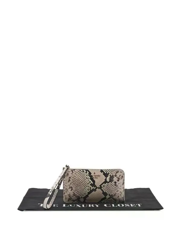 Kate Spade New York Snakeskin-print Leather Clutch Bag
