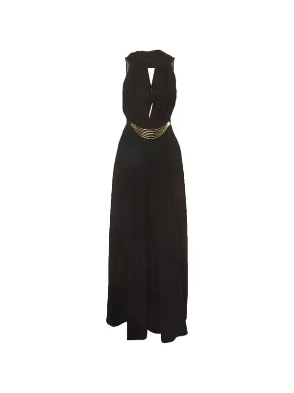 Elisabetta Franchi Draped Wide-leg Jumpsuit - Black