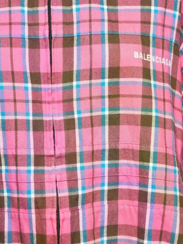 Balenciaga Plaid Zip-up Jacket