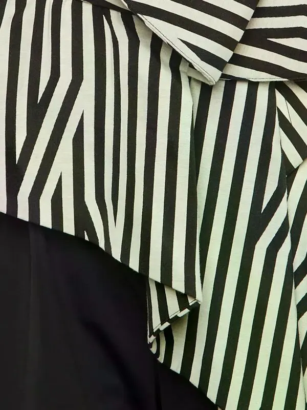 SELF-PORTRAIT Asymmetrical Striped Jumpsuit