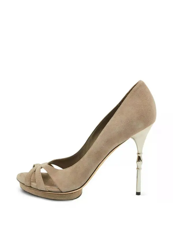 Gucci Bamboo Heel Open-toe Pumps