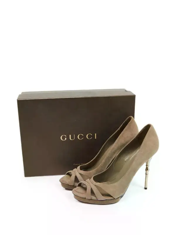 Gucci Bamboo Heel Open-toe Pumps