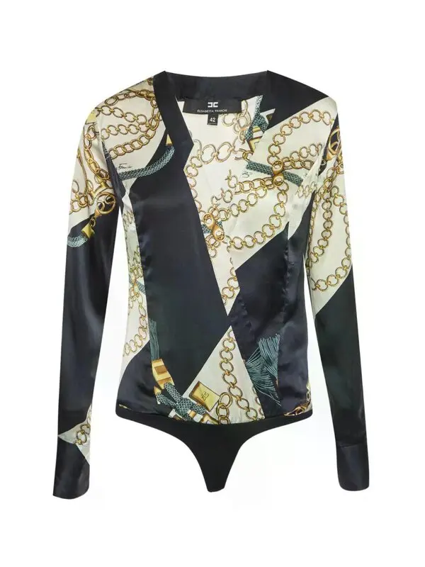 Elisabetta Franchi Long-sleeve Bodysuit With Chain Print