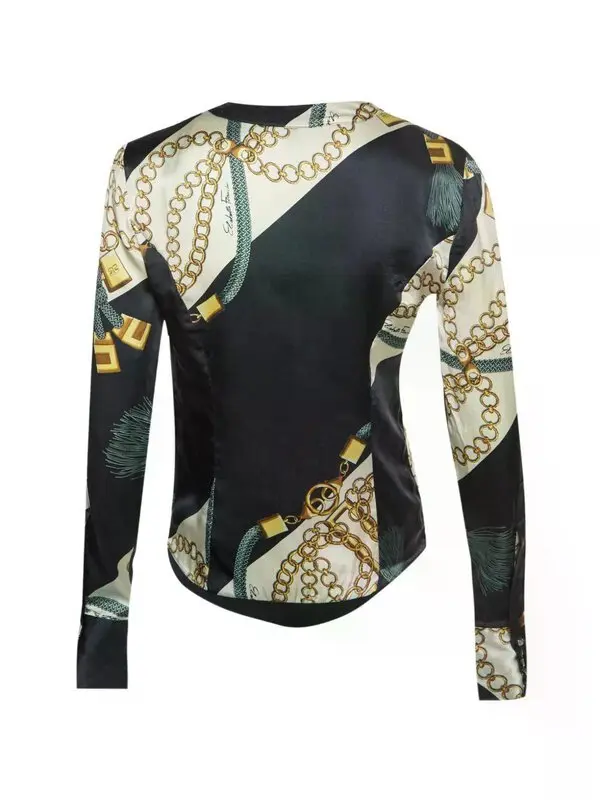 Elisabetta Franchi Long-sleeve Bodysuit With Chain Print