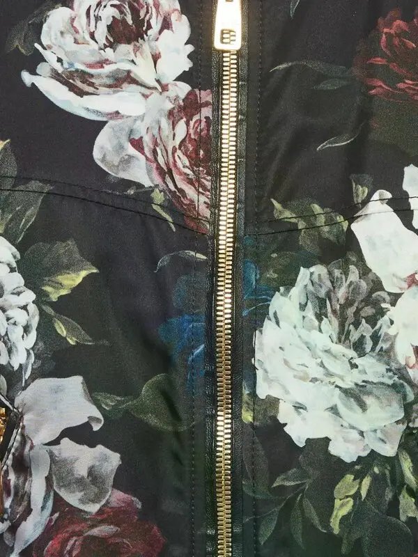 Dolce & Gabbana Floral-print Bomber Jacket - Black