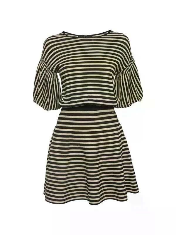 Elisabetta Franchi Striped Knit Flared Dress