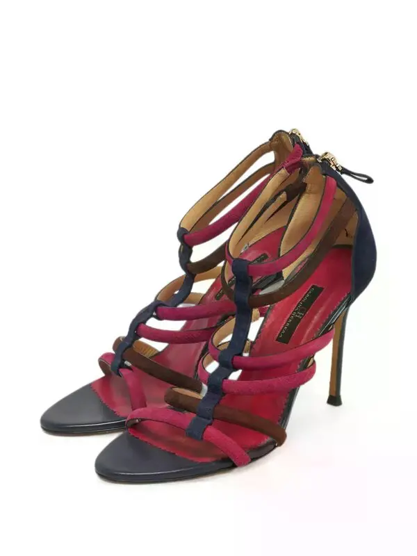 Carolina Herrera Strappy Suede Stiletto Sandals - Blue