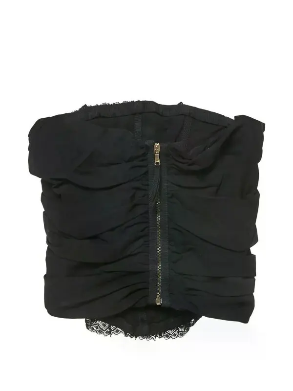 Dolce & Gabbana Lace Ruffled Tube Blouse