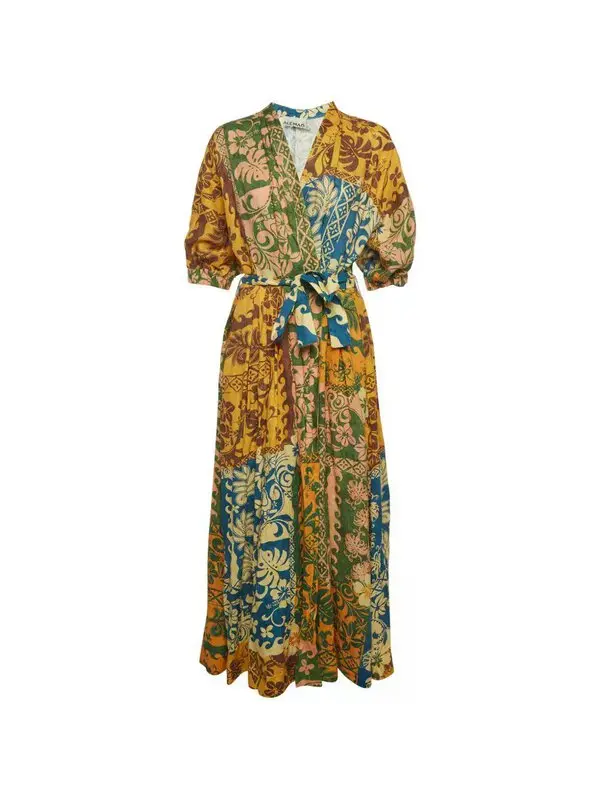 ALEMAIS Alemasis Printed Tie-waist Maxi Dress