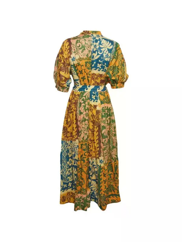 ALEMAIS Alemasis Printed Tie-waist Maxi Dress