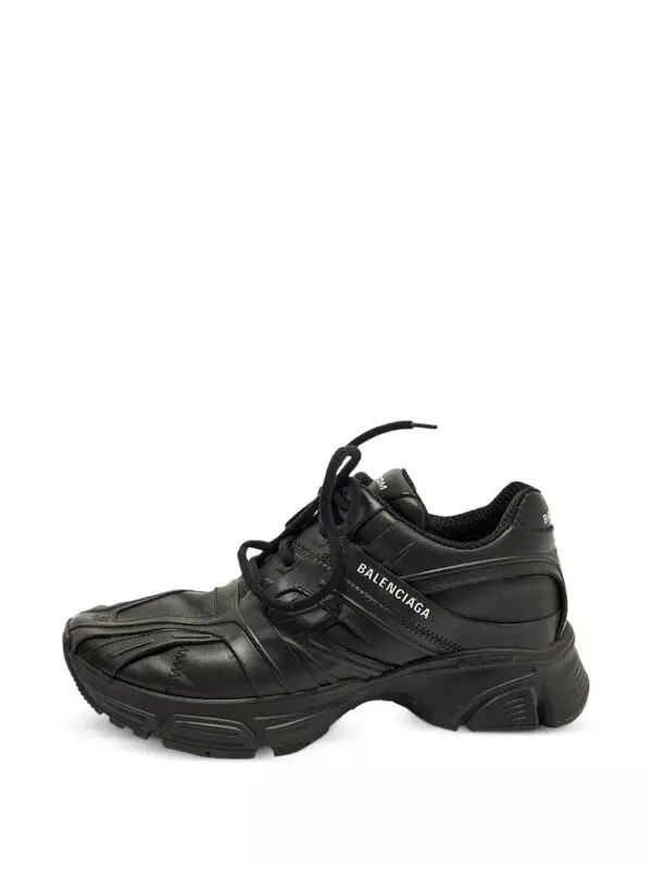 Balenciaga Phantom Lace-up Leather Sneakers - Black