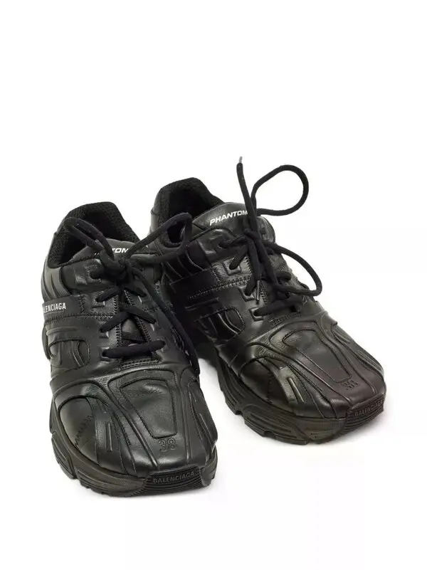 Balenciaga Phantom Lace-up Leather Sneakers - Black