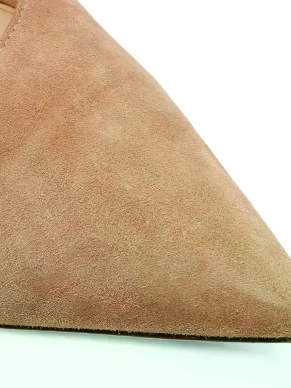 GIANVITO ROSSI Beige Calf Suede Pointed Toe Slingback Pumps