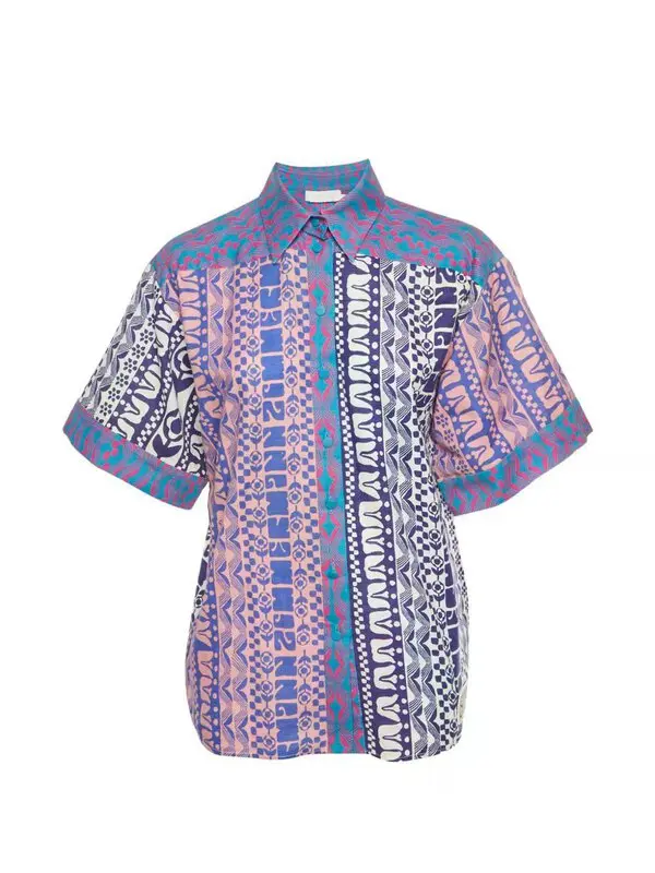 Zimmermann Acadian Spliced Print Shirt