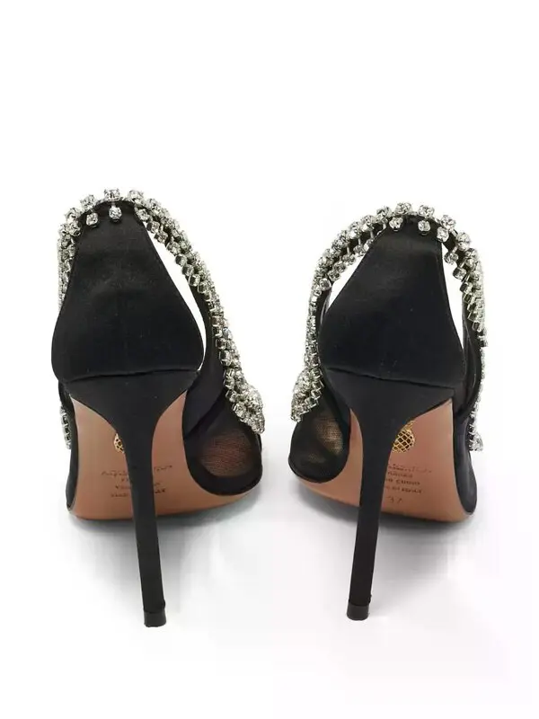 AQUAZZURA Crystal Embellished Mesh Pumps