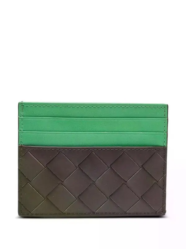Bottega Veneta Intrecciato Leather Card Holder - Green