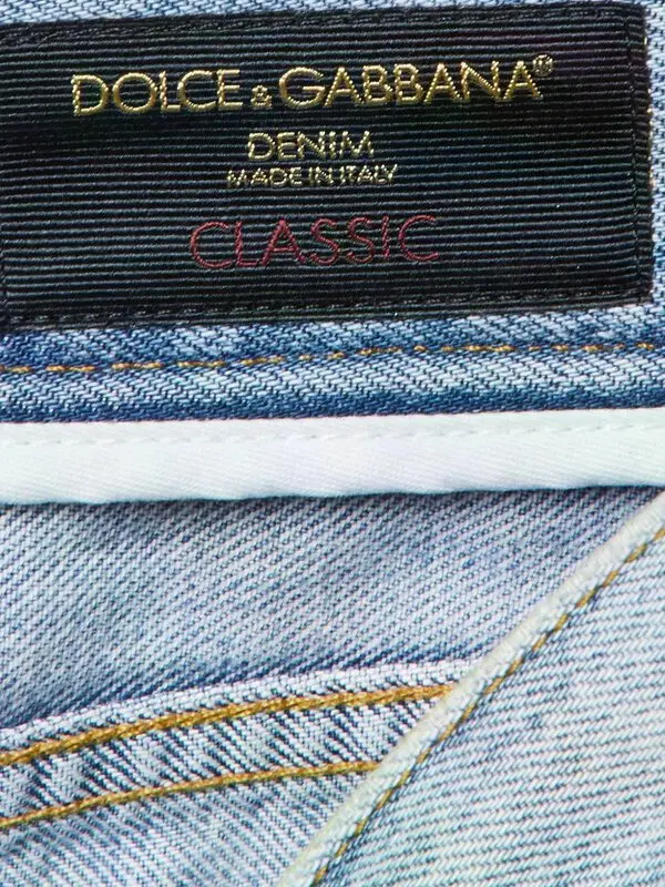 Dolce & Gabbana Angel Print Slim Fit Jeans