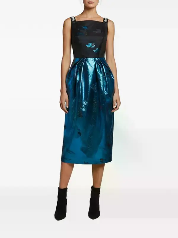 424 Floral Jacquard Midi Dress