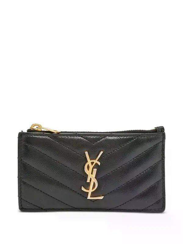 Saint Laurent 2021 Cassandre-logo Wallet - Black