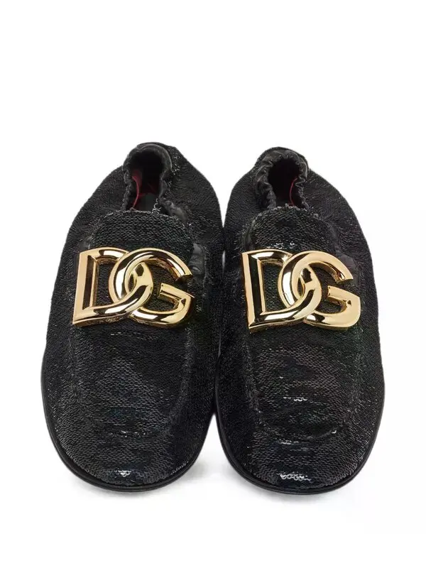 Dolce & Gabbana Dg Logo Sequin Loafers