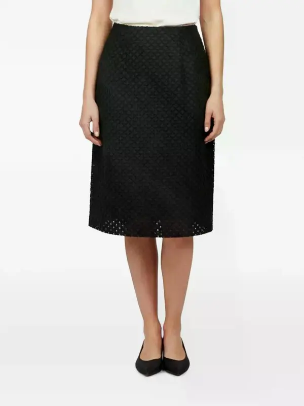 Burberry Fil Coupé Pencil Midi Skirt
