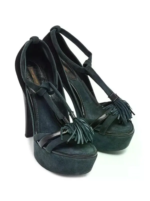 LOUIS VUITTON Suede Platform Pumps - Blue
