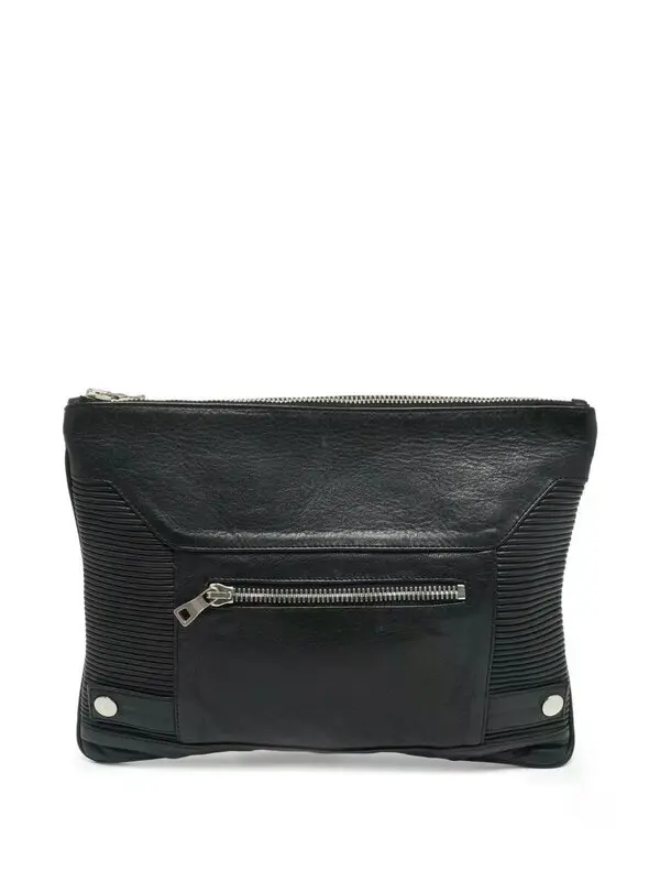 Balmain Biker Leather Clutch Bag