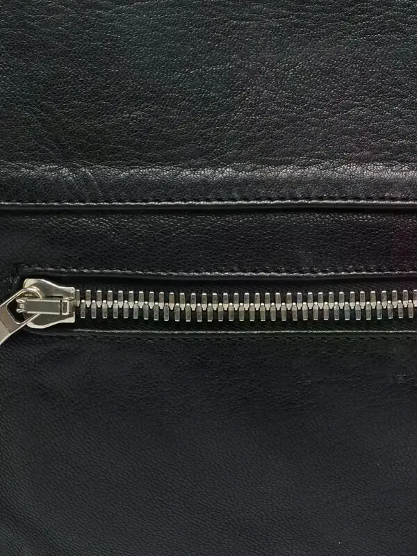 Balmain Biker Leather Clutch Bag