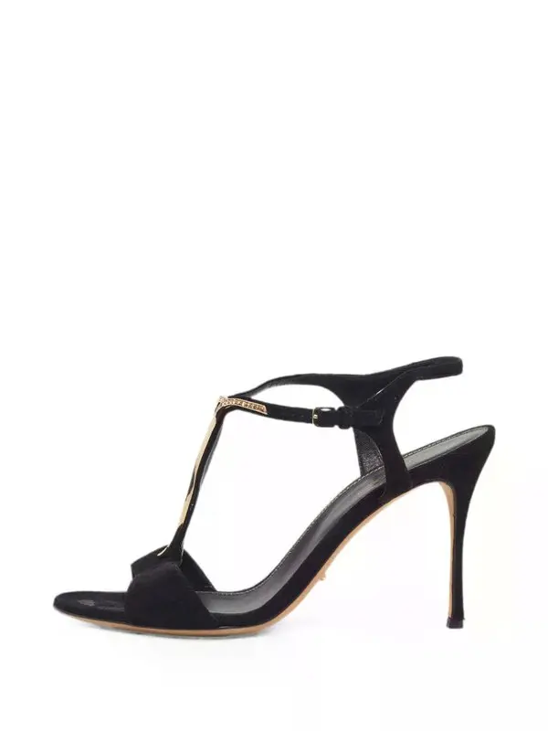 SERGIO ROSSI Embellished T-bar Heeled Sandals