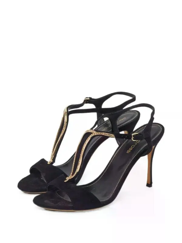SERGIO ROSSI Embellished T-bar Heeled Sandals