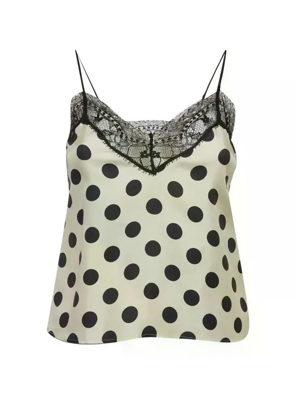 Dolce & Gabbana Polka-dot Lace-trim Blouse