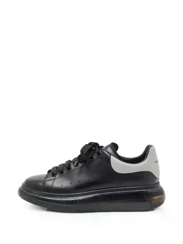 Alexander McQueen Leather Lace-up Sneakers With Contrast Heel