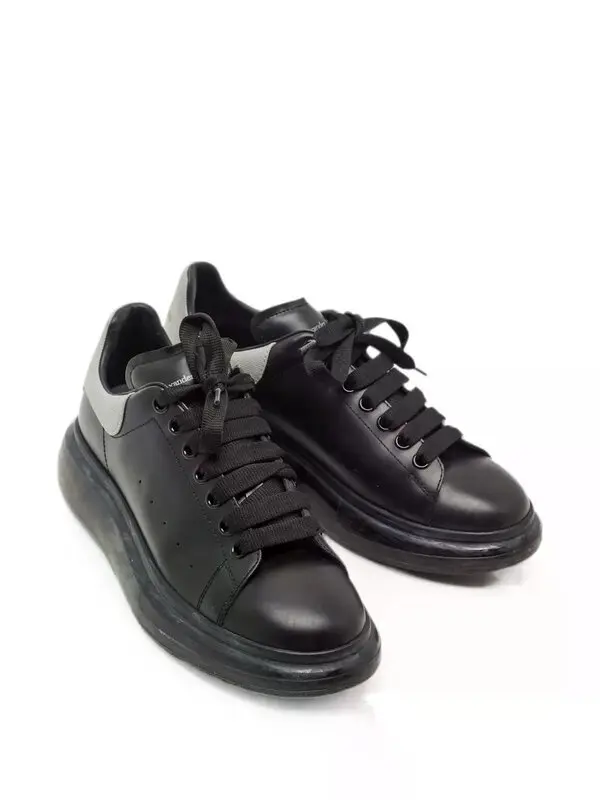 Alexander McQueen Leather Lace-up Sneakers With Contrast Heel