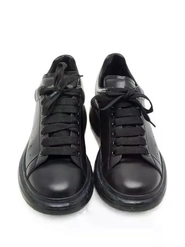 Alexander McQueen Leather Lace-up Sneakers With Contrast Heel