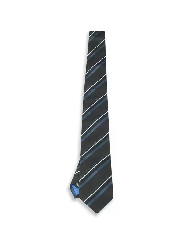 BOSS Diagonal-stripe Silk Tie - Black